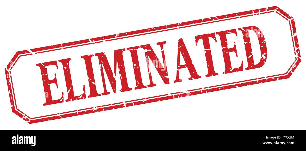 eliminated square red grunge vintage isolated label Stock Vector Image ...