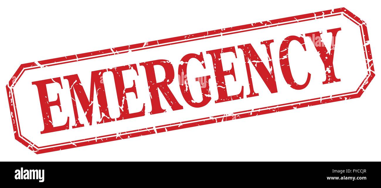 emergency square red grunge vintage isolated label Stock Vector Image ...