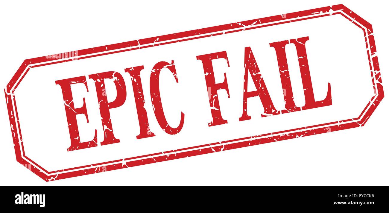 epic fail square red grunge vintage isolated label Stock Vector Image ...