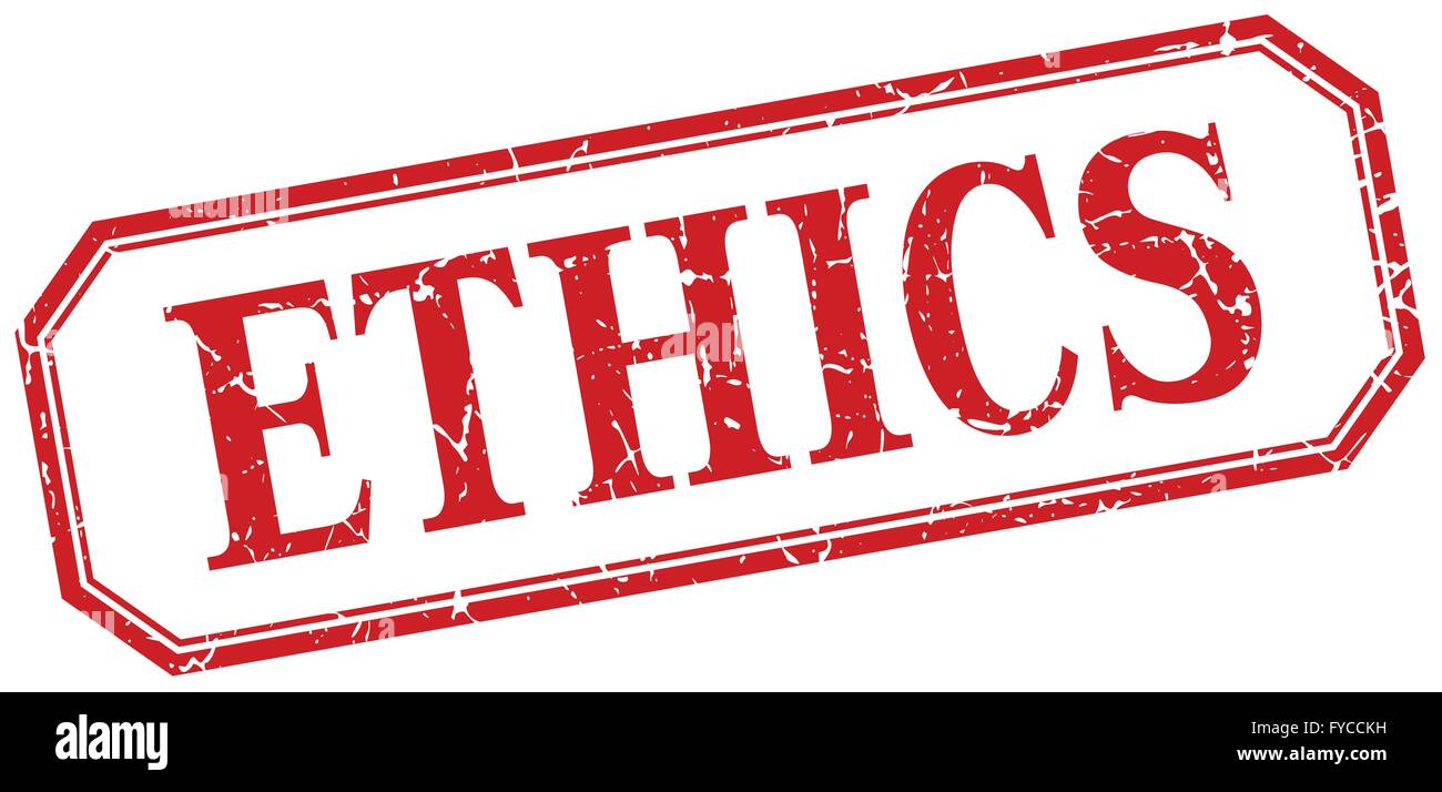 ethics square red grunge vintage isolated label Stock Vector Image ...