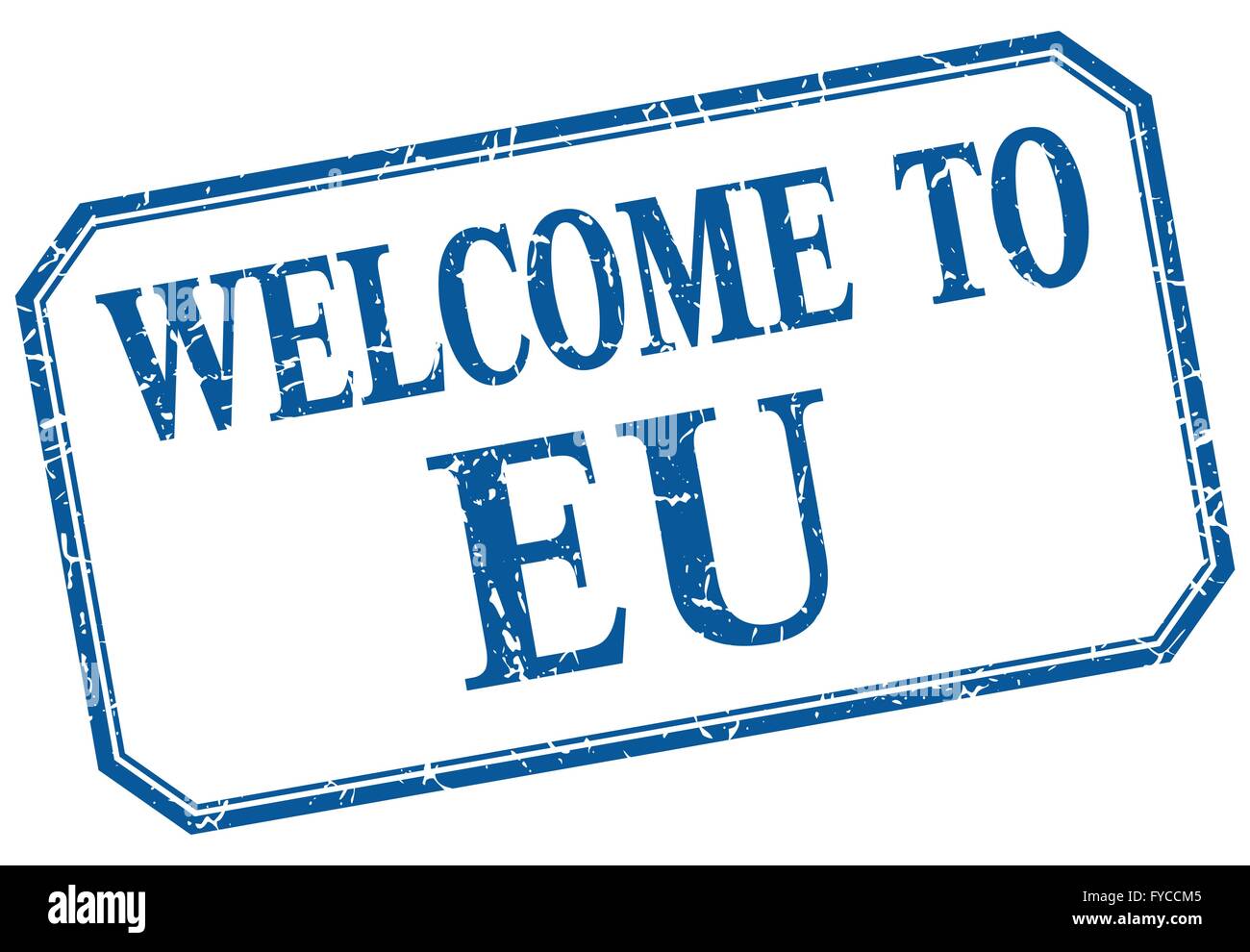 eu - welcome blue vintage isolated label Stock Vector Image & Art - Alamy