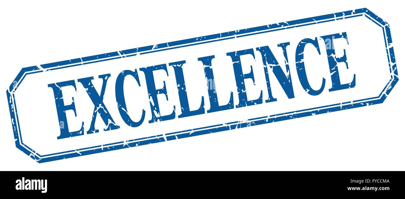 excellence square blue grunge vintage isolated label Stock Vector Image ...