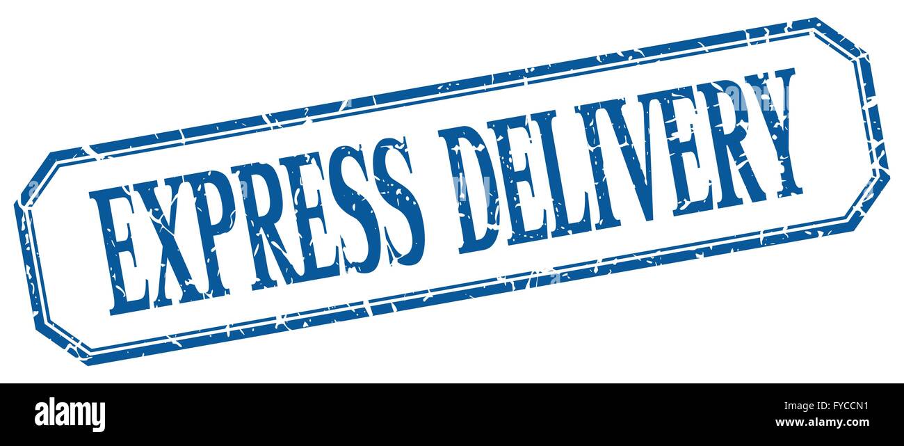 express delivery square blue grunge vintage isolated label Stock Vector ...