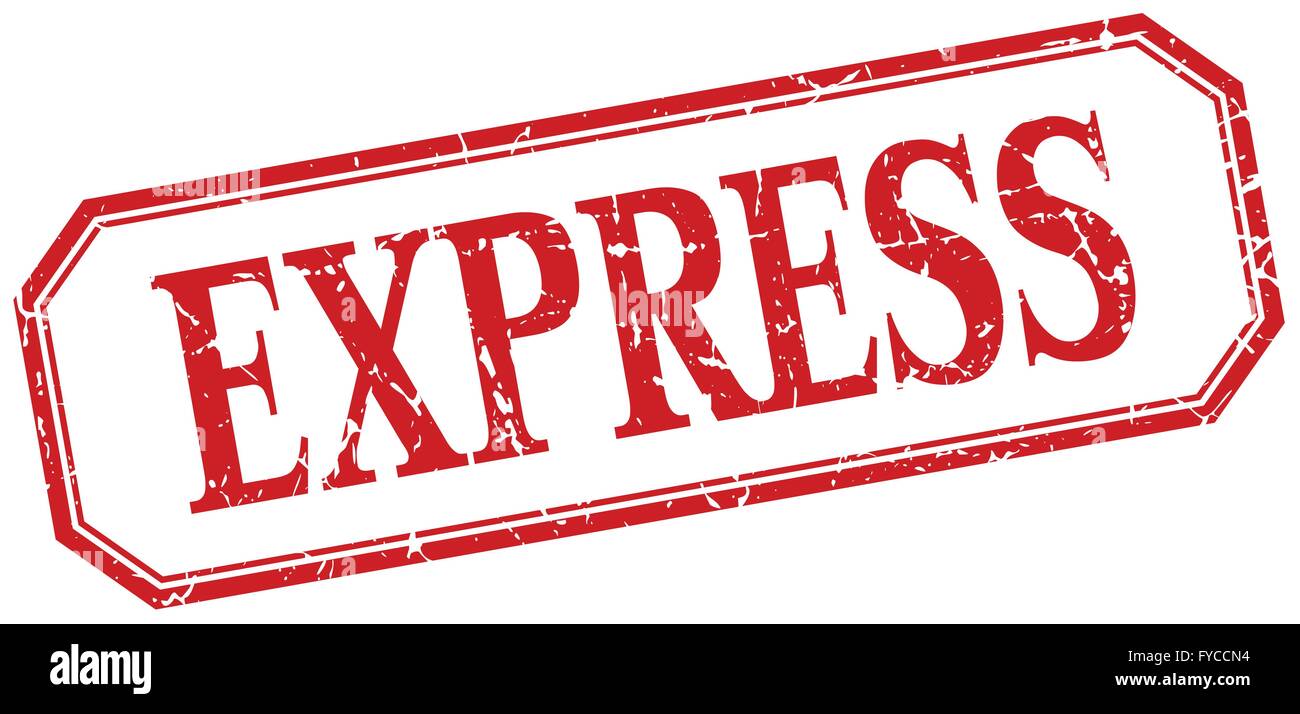 express square red grunge vintage isolated label Stock Vector Image ...