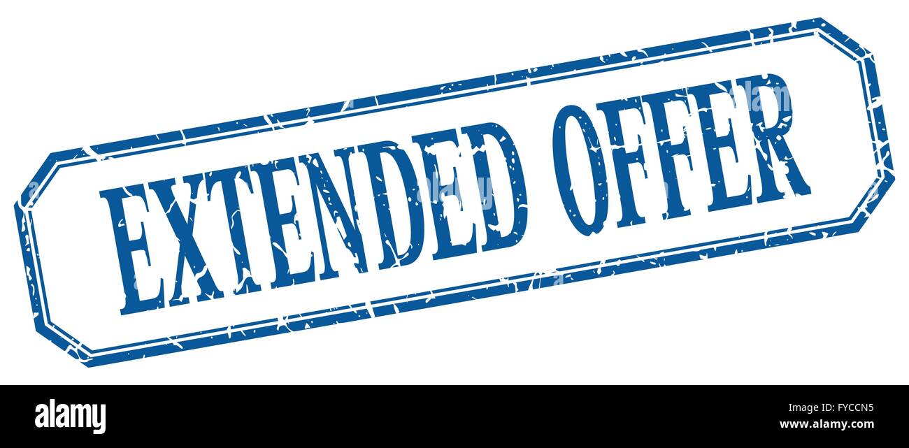 extended offer square blue grunge vintage isolated label Stock Vector ...