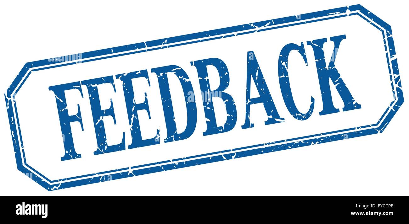 feedback square blue grunge vintage isolated label Stock Vector Image ...