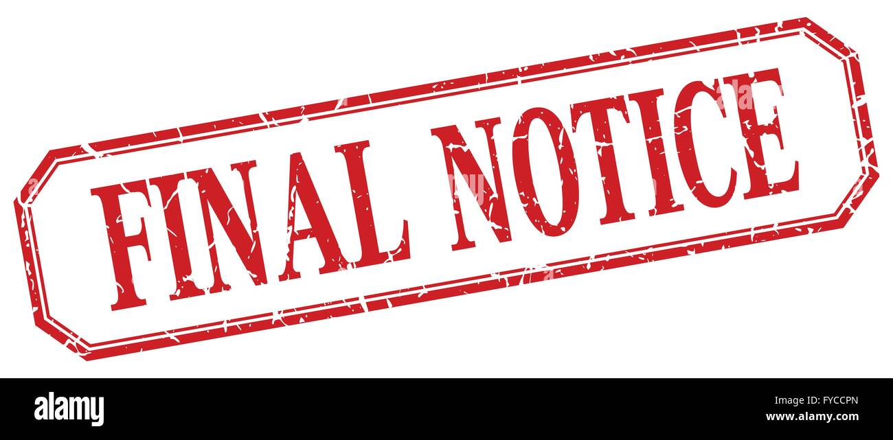 Final notice red grunge Stock Vector Images - Alamy