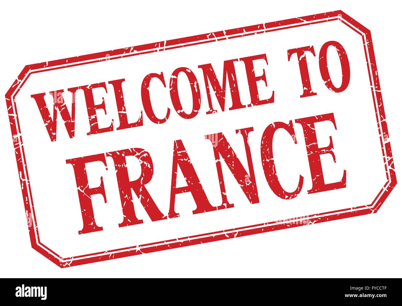 France - welcome red vintage isolated label Stock Vector Image & Art ...