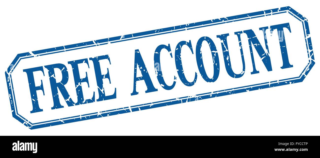free account square blue grunge vintage isolated label Stock Vector ...