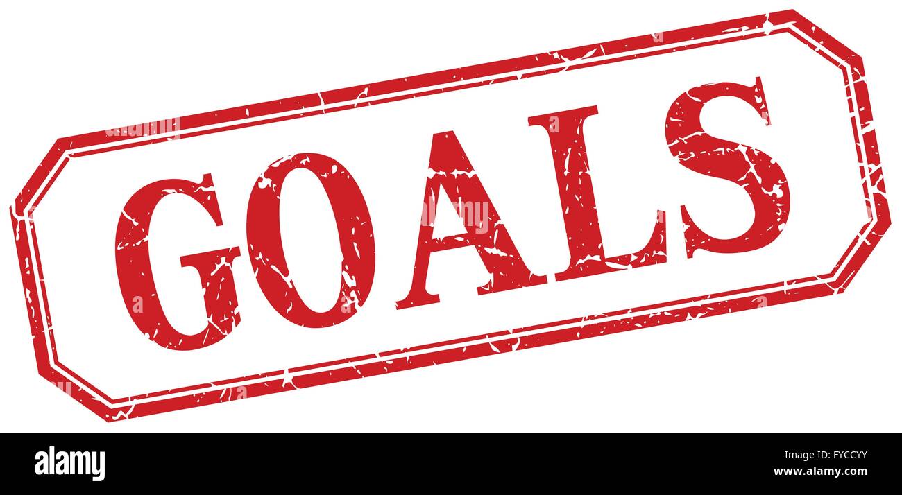 goals square red grunge vintage isolated label Stock Vector Image & Art ...