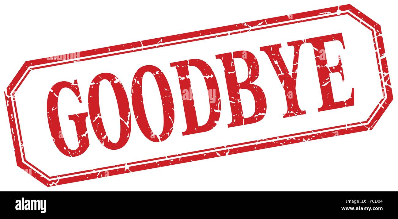 goodbye square red grunge vintage isolated label Stock Vector Image ...