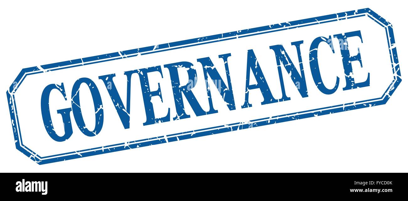 governance square blue grunge vintage isolated label Stock Vector Image ...