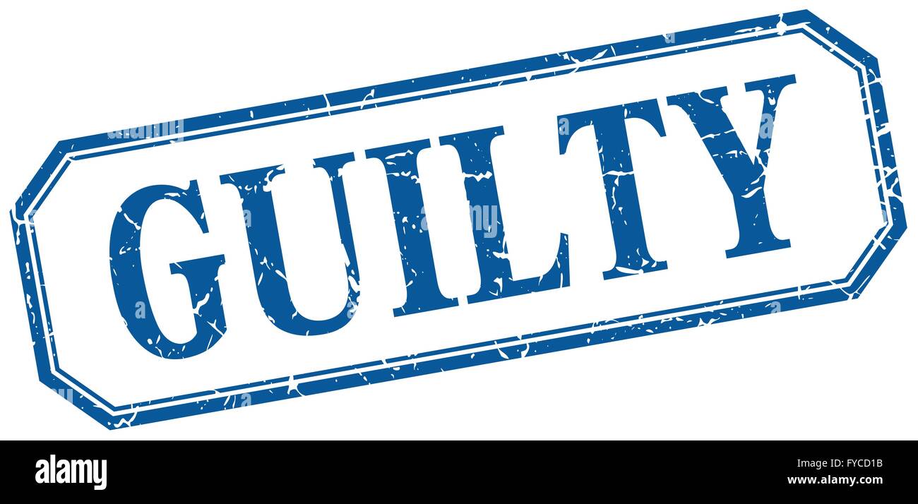 guilty square blue grunge vintage isolated label Stock Vector Image ...