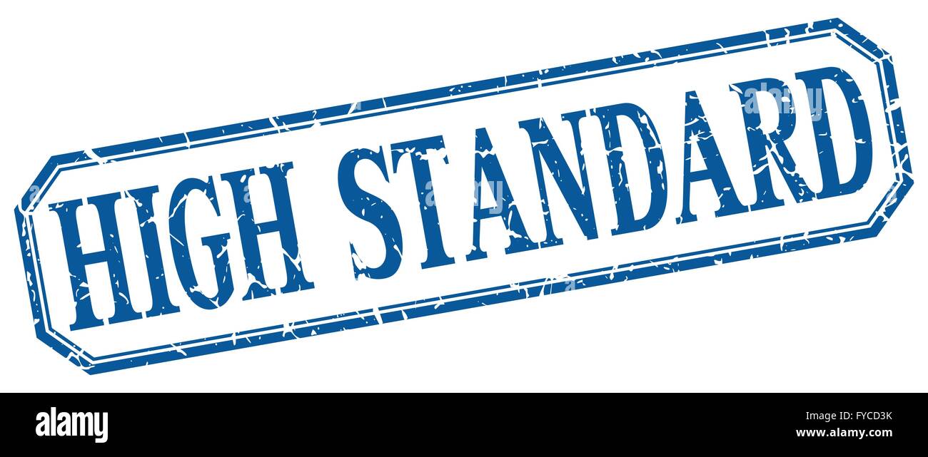high standard square blue grunge vintage isolated label Stock Vector ...