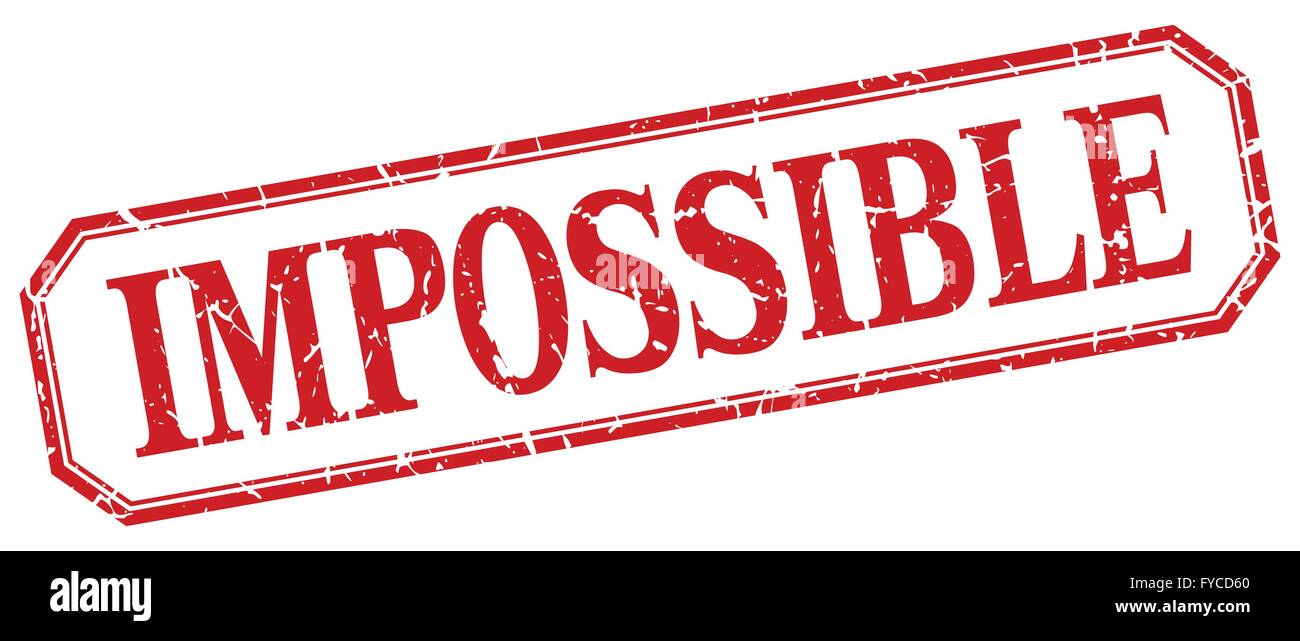 impossible square red grunge vintage isolated label Stock Vector Image ...