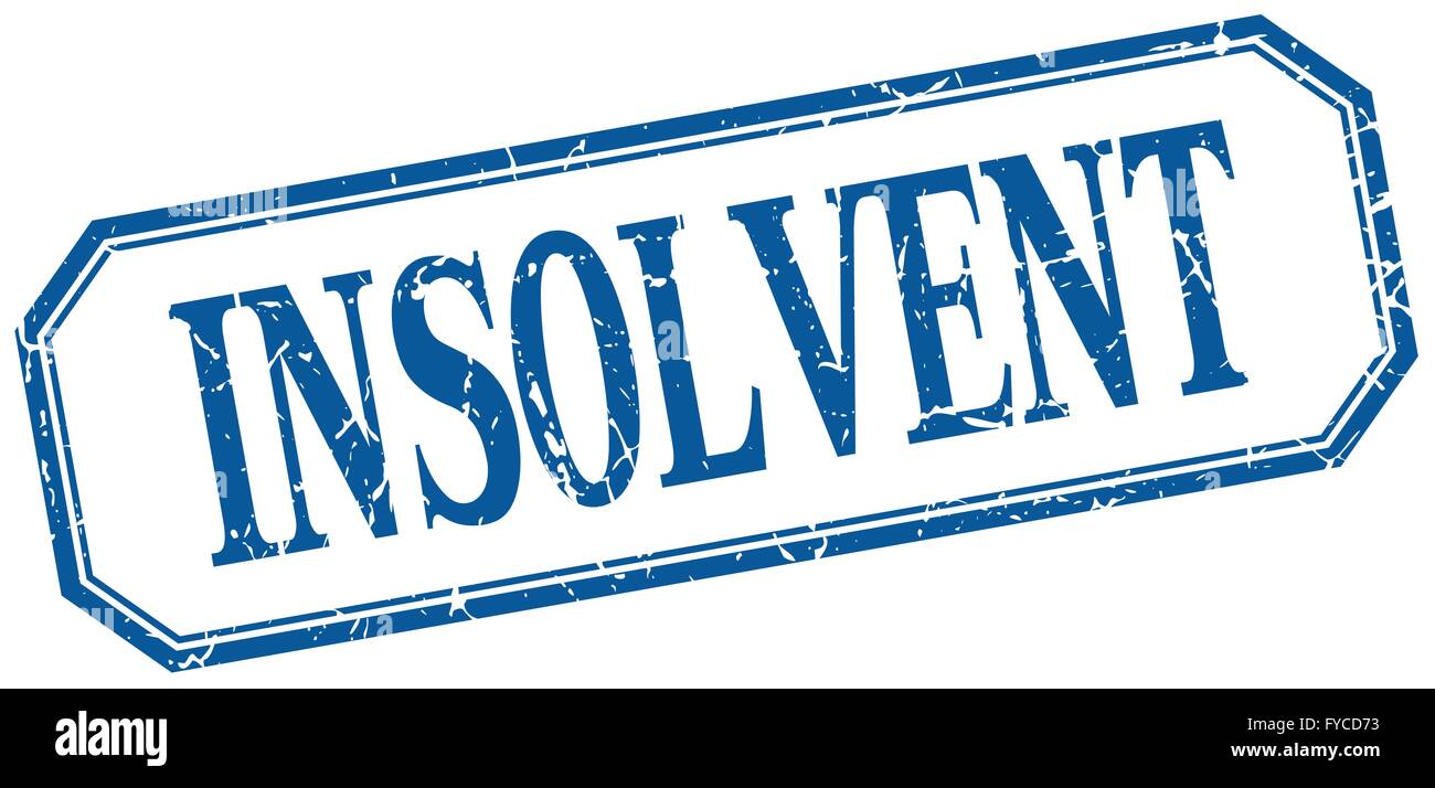 insolvent square blue grunge vintage isolated label Stock Vector Image ...