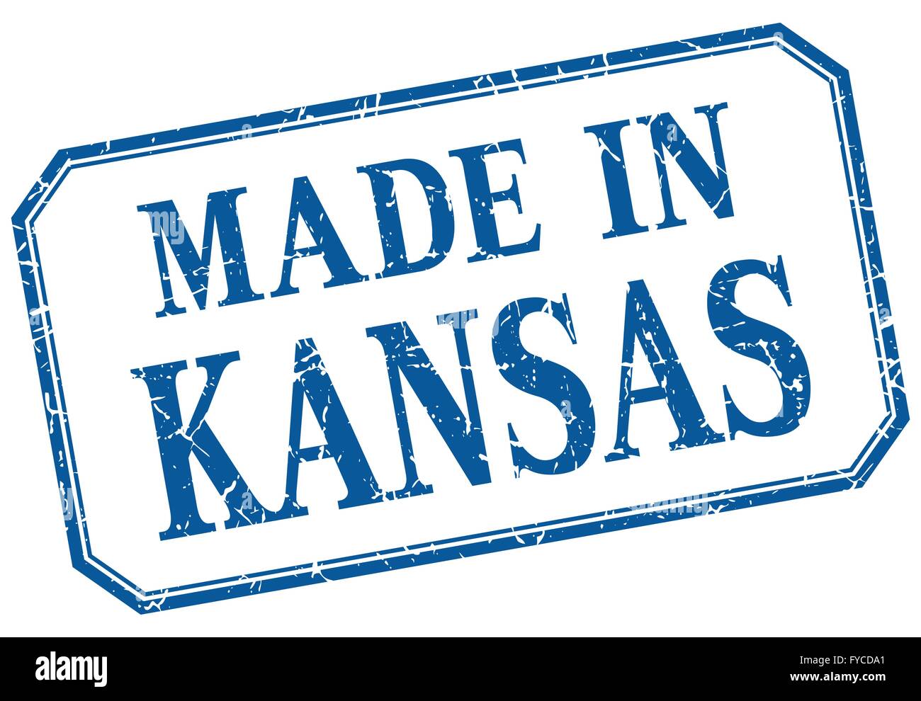 Kansas - made in blue vintage isolated label Stock Vector Image & Art ...
