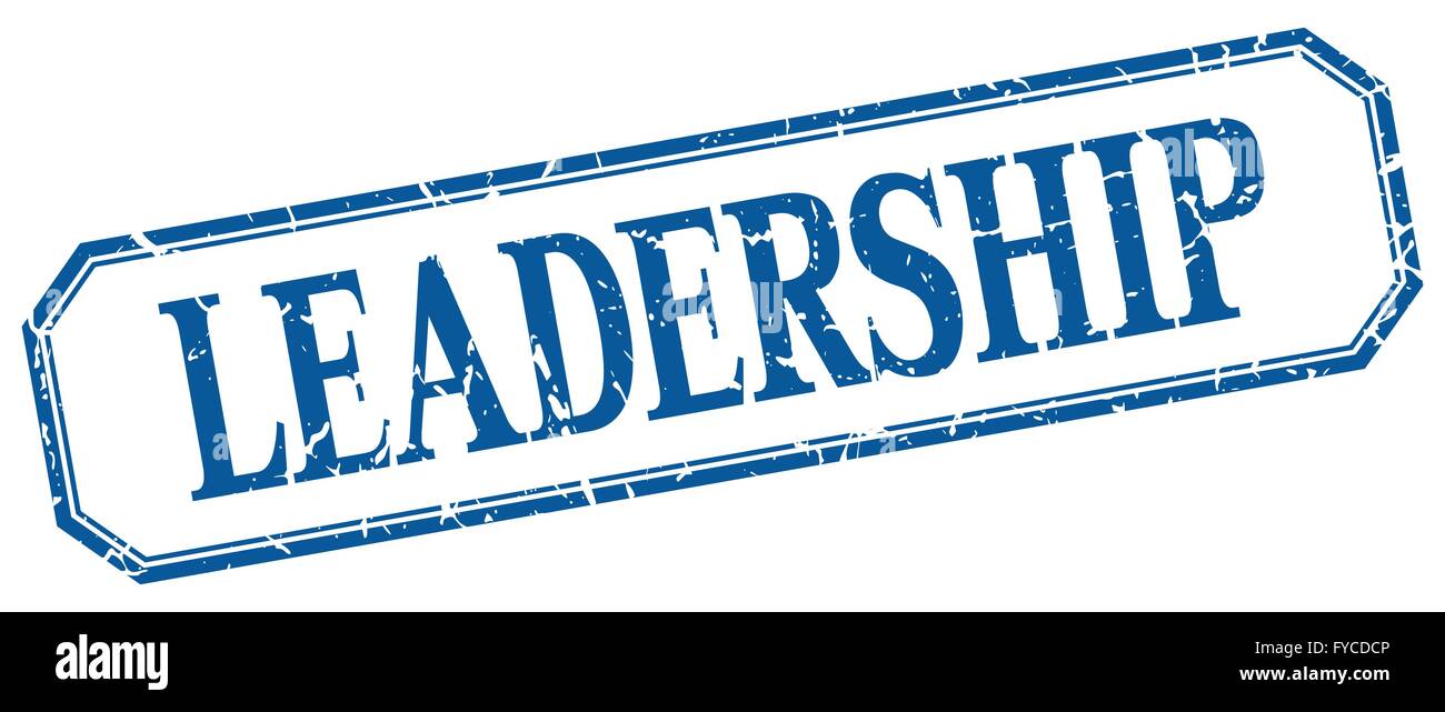leadership square blue grunge vintage isolated label Stock Vector Image ...