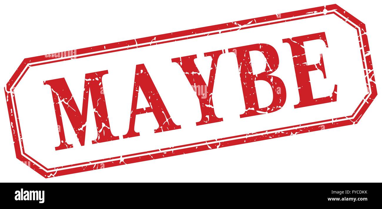 maybe square red grunge vintage isolated label Stock Vector Image & Art ...