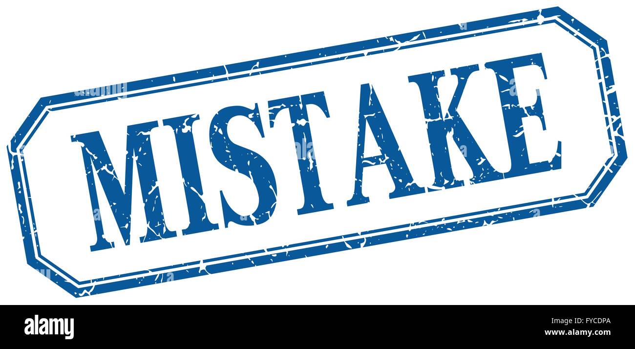 mistake square blue grunge vintage isolated label Stock Vector Image ...