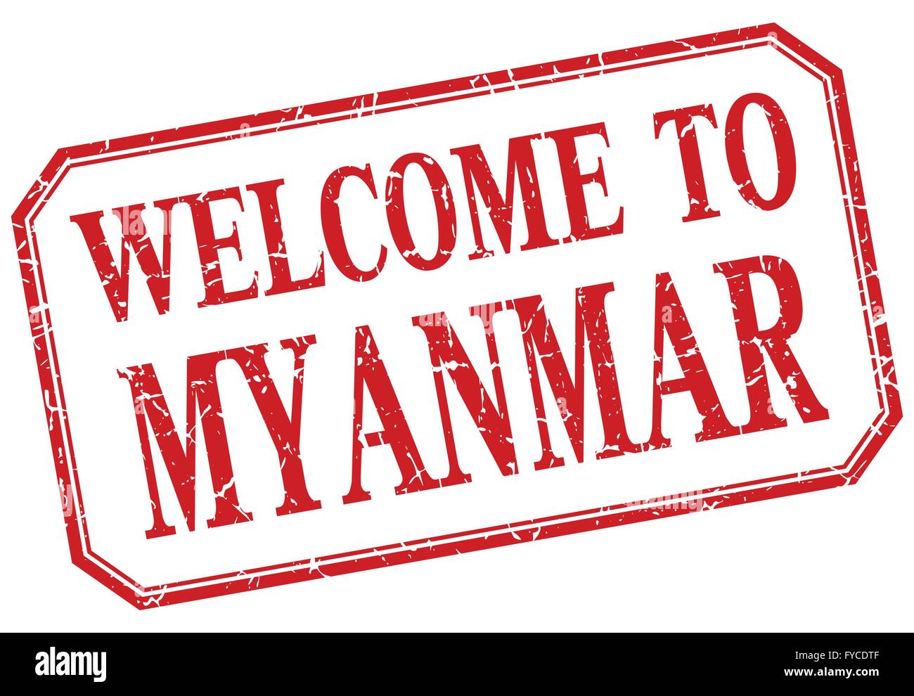 Myanmar - welcome red vintage isolated label Stock Vector Image & Art ...
