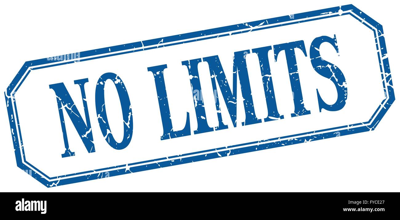 no limits square blue grunge vintage isolated label Stock Vector Image ...