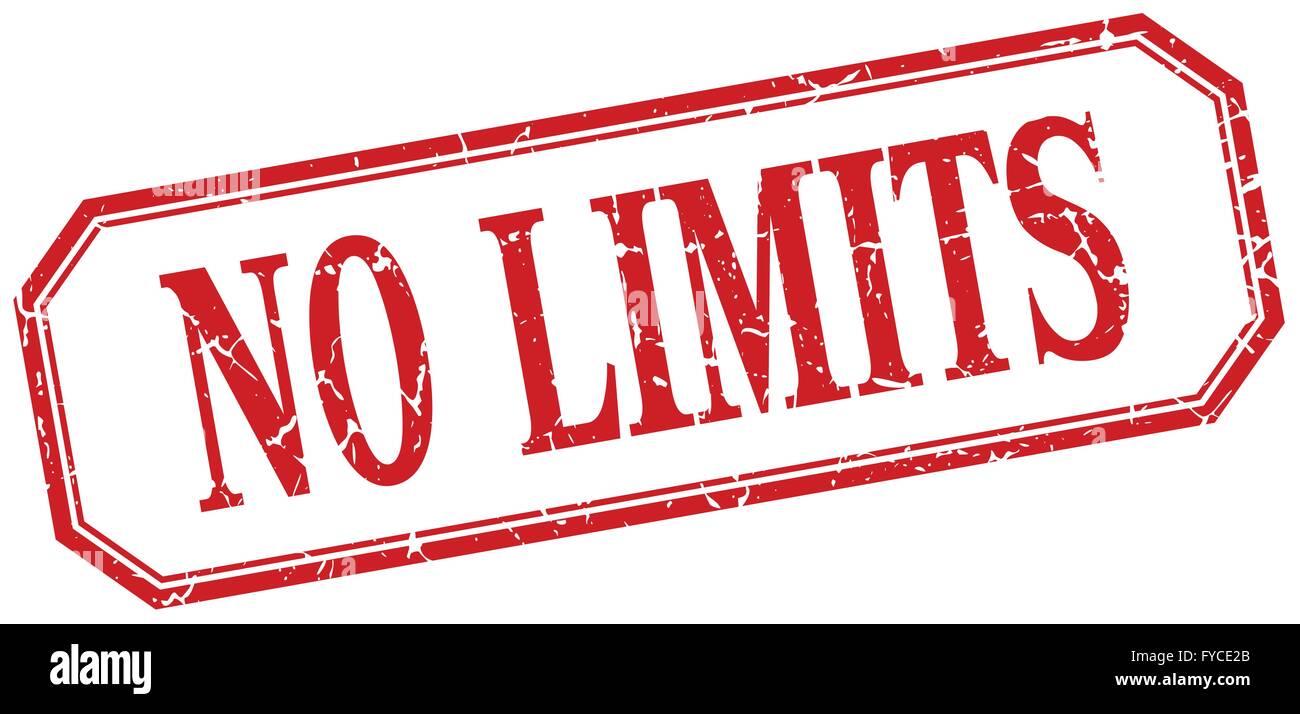 no limits square red grunge vintage isolated label Stock Vector Image ...
