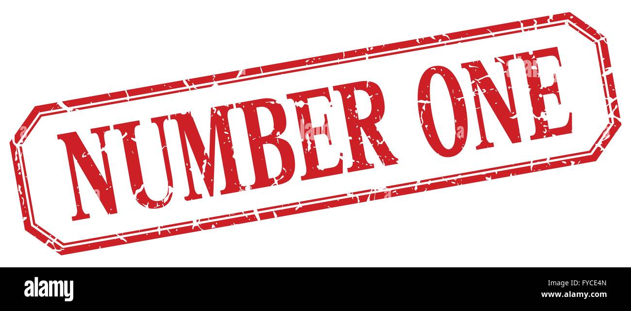 number one square red grunge vintage isolated label Stock Vector Image ...