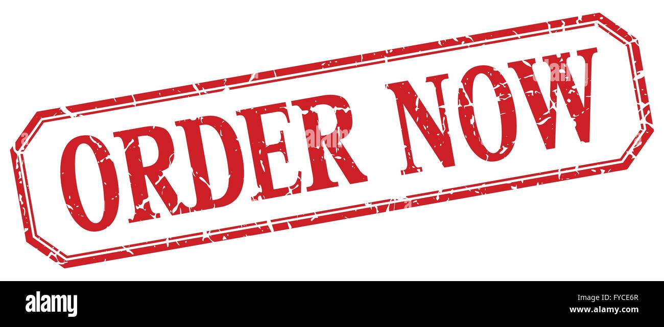 order now square red grunge vintage isolated label Stock Vector Image ...