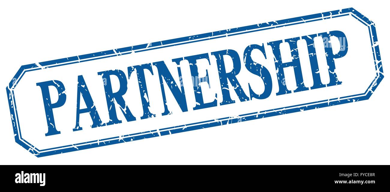 partnership square blue grunge vintage isolated label Stock Vector ...