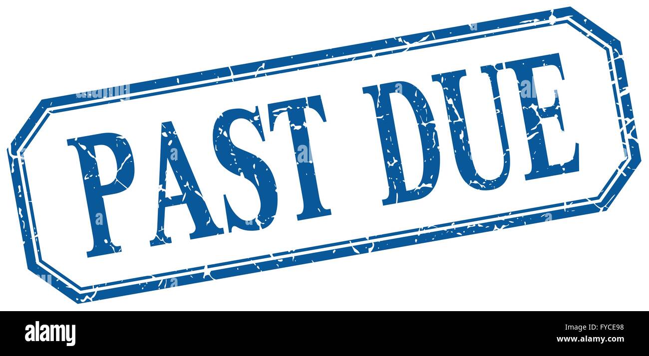 past due square blue grunge vintage isolated label Stock Vector Image ...