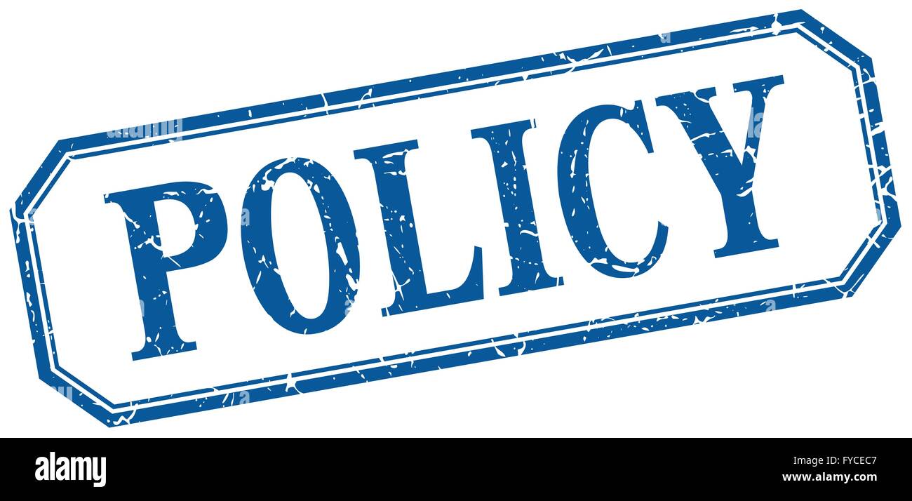 policy square blue grunge vintage isolated label Stock Vector Image ...