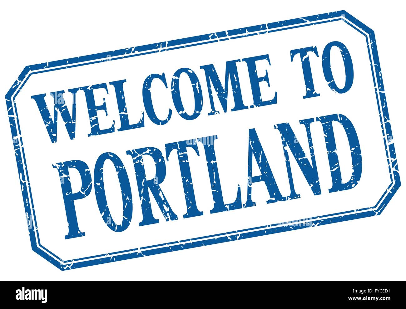 Portland - welcome blue vintage isolated label Stock Vector Image & Art ...