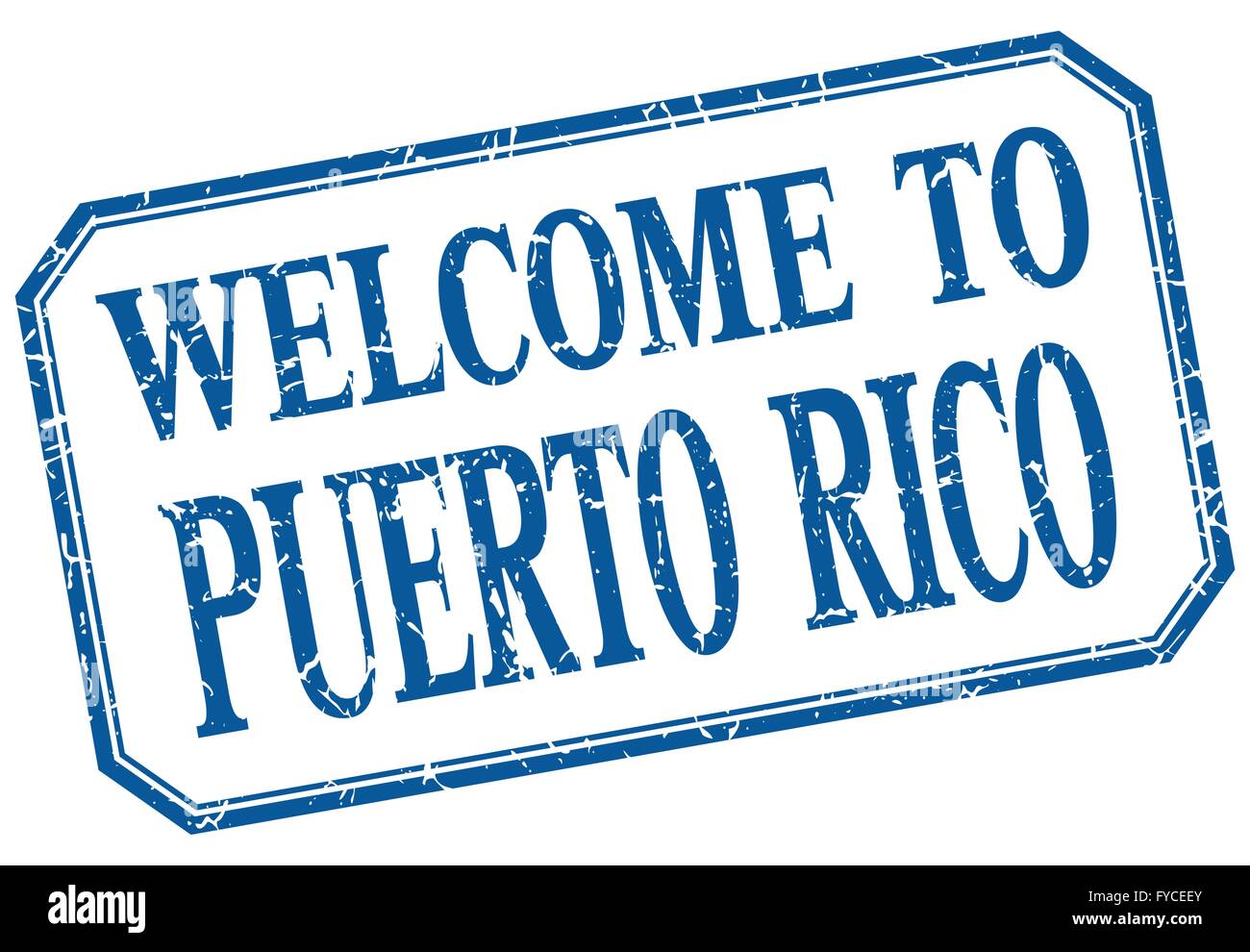 Puerto Rico - welcome blue vintage isolated label Stock Vector Image ...