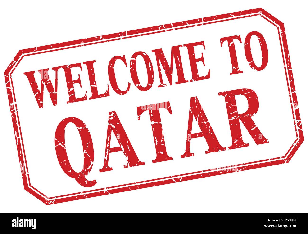Qatar - welcome red vintage isolated label Stock Vector Image & Art - Alamy