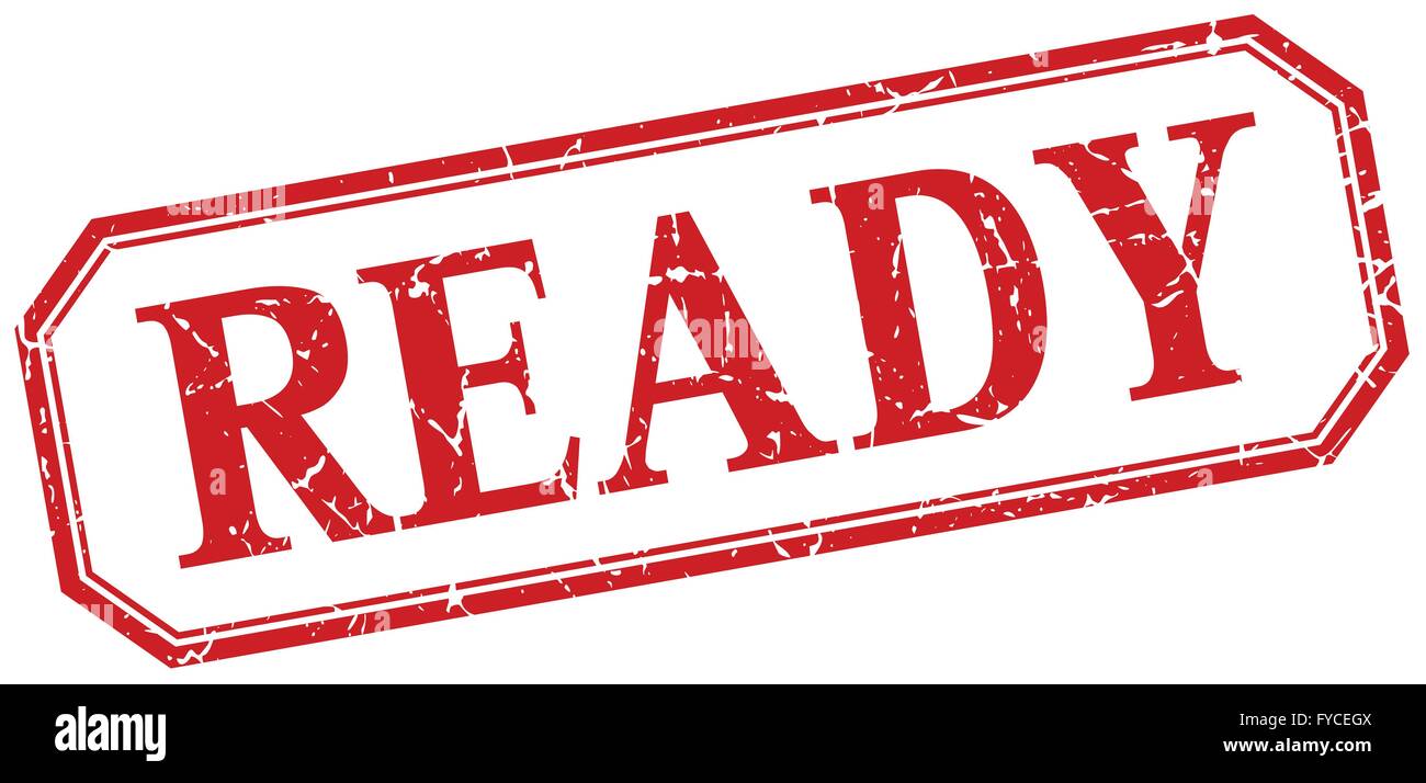 ready square red grunge vintage isolated label Stock Vector Image & Art ...