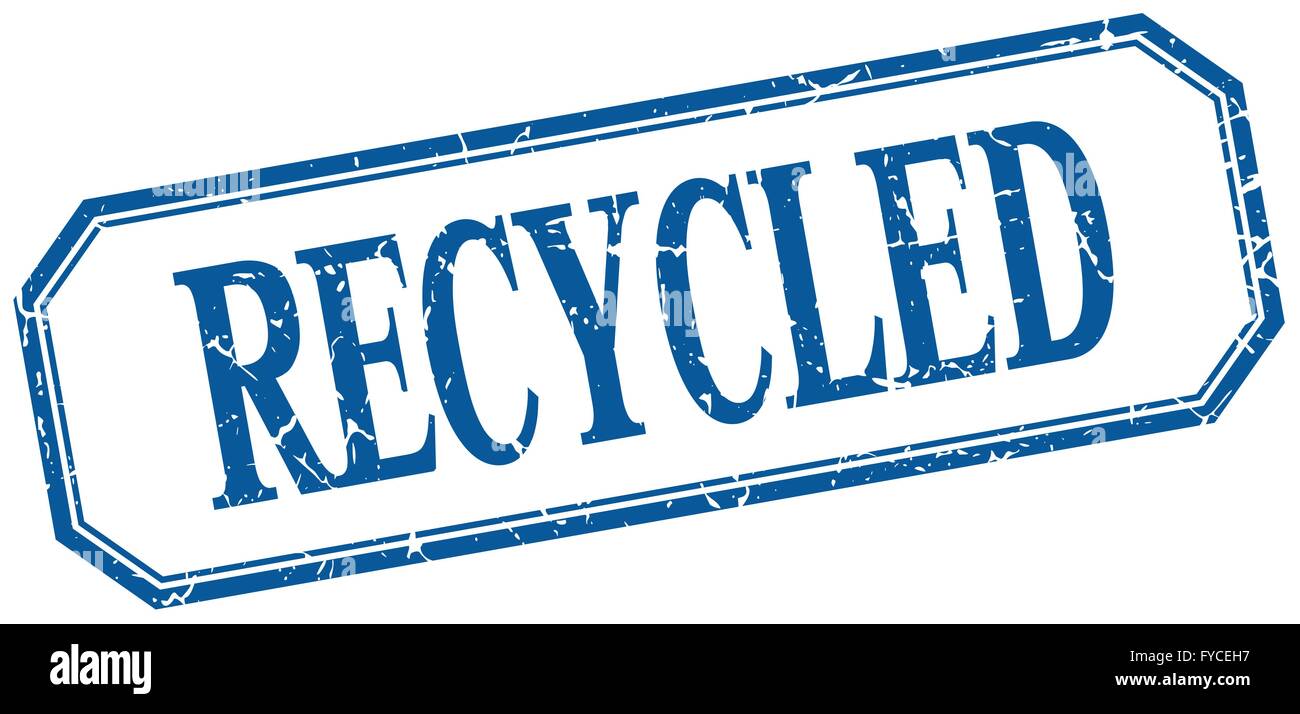 recycled square blue grunge vintage isolated label Stock Vector Image ...