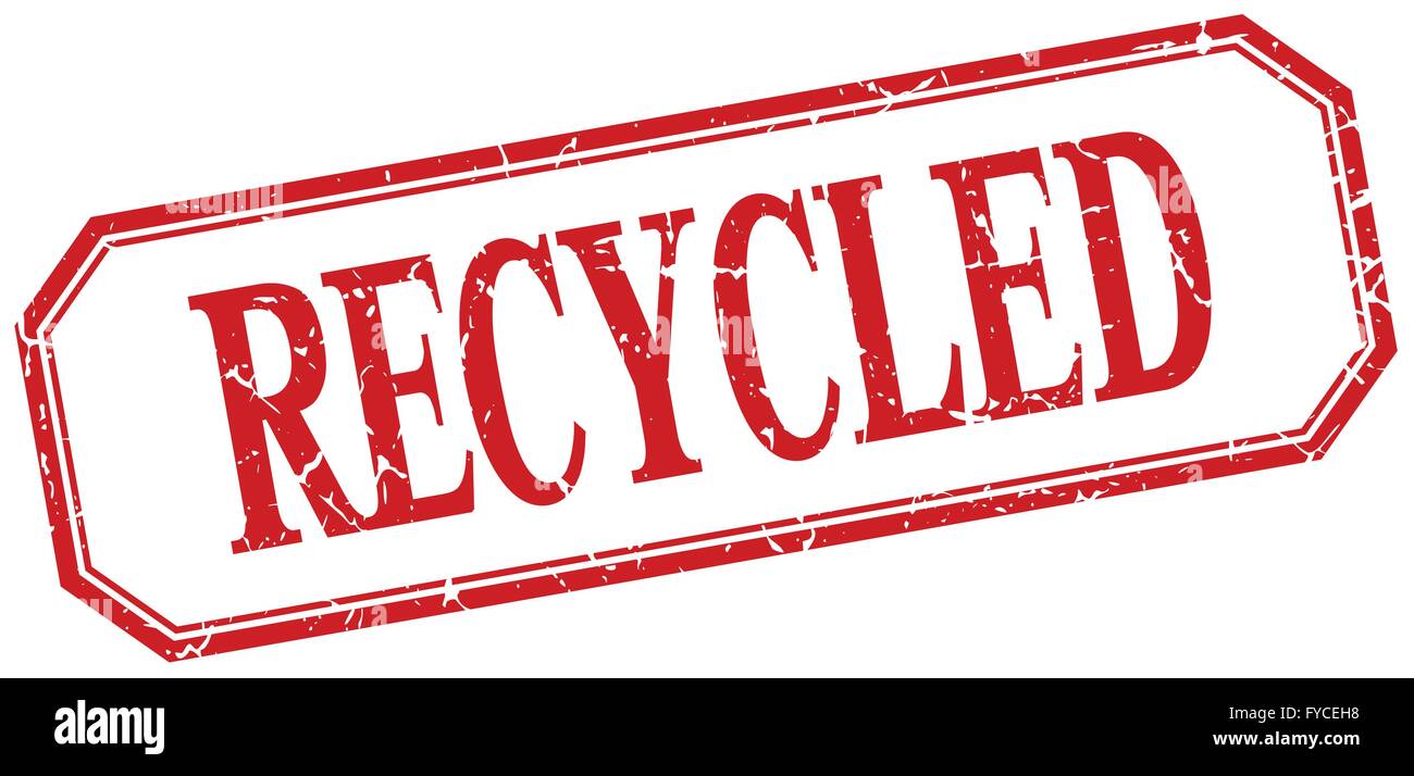recycled square red grunge vintage isolated label Stock Vector Image ...