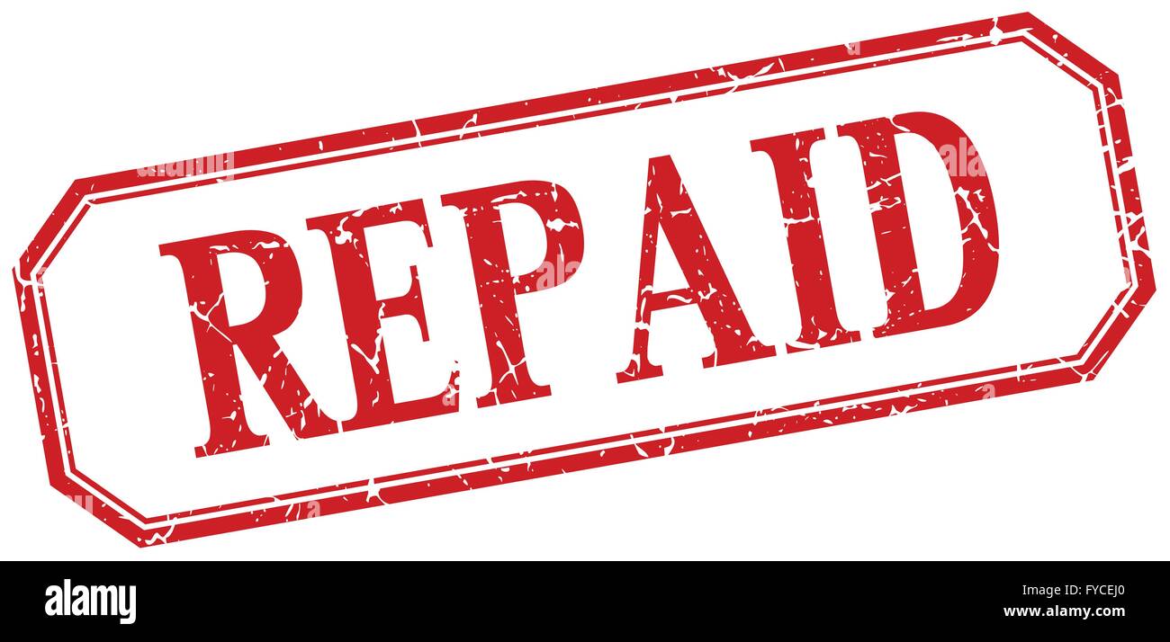 repaid square red grunge vintage isolated label Stock Vector Image ...