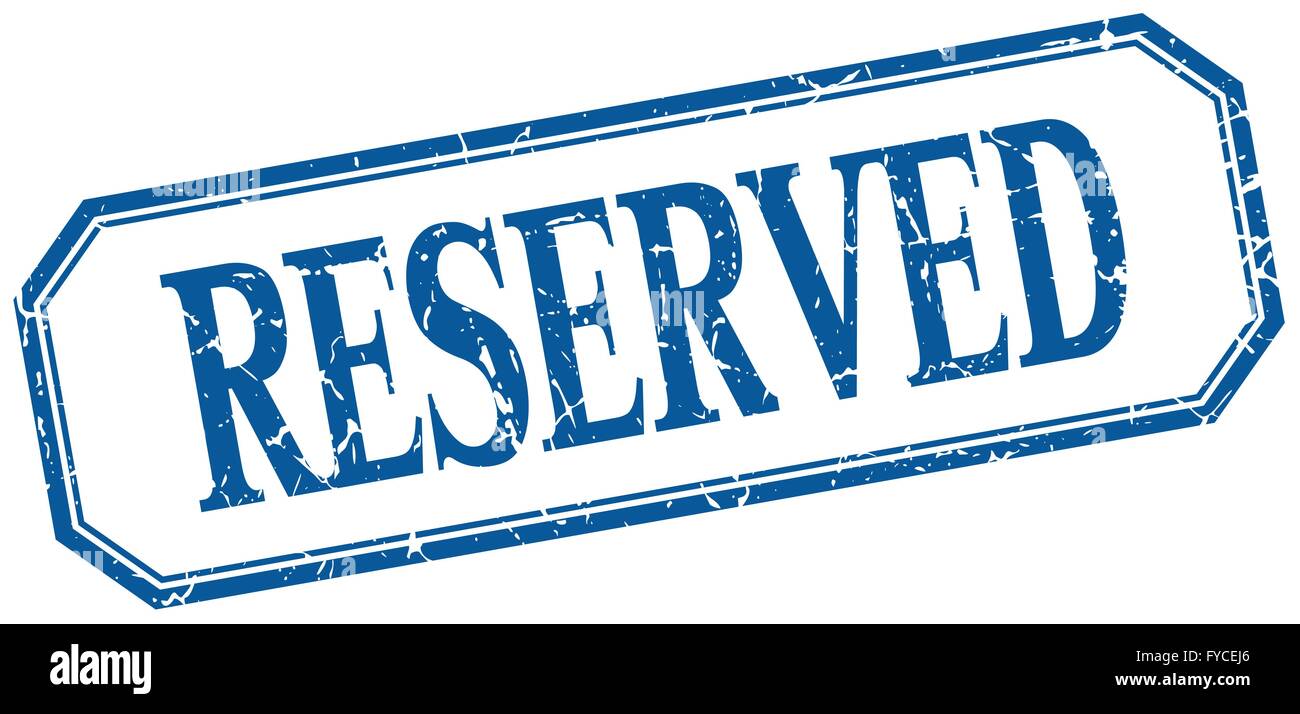 reserved square blue grunge vintage isolated label Stock Vector Image ...
