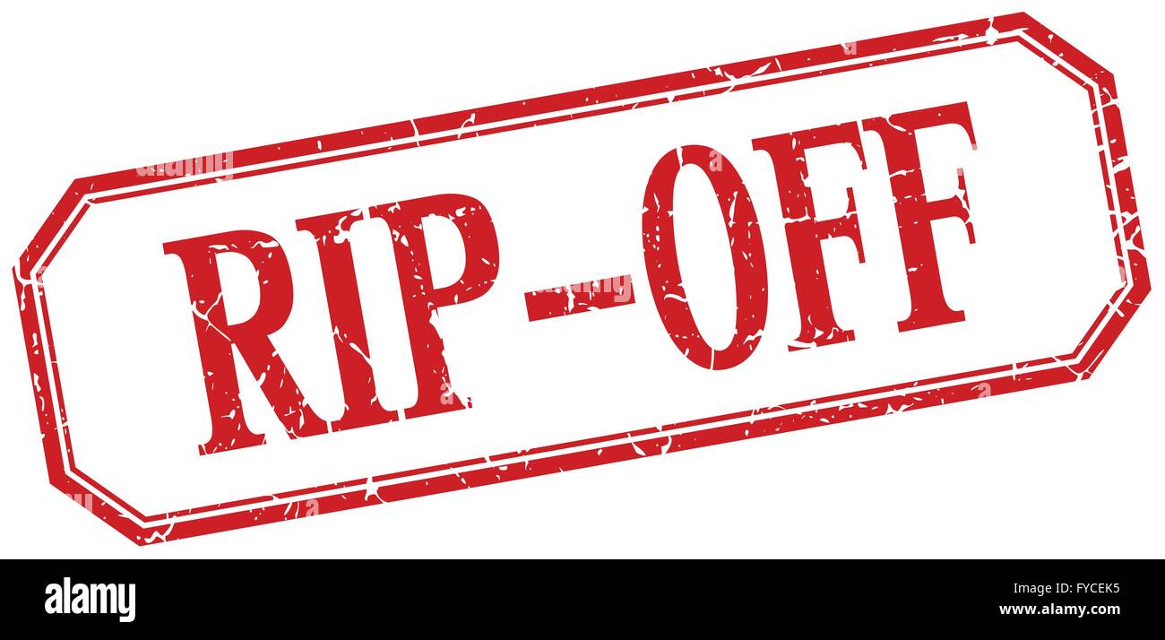 rip-off square red grunge vintage isolated label Stock Vector Image ...