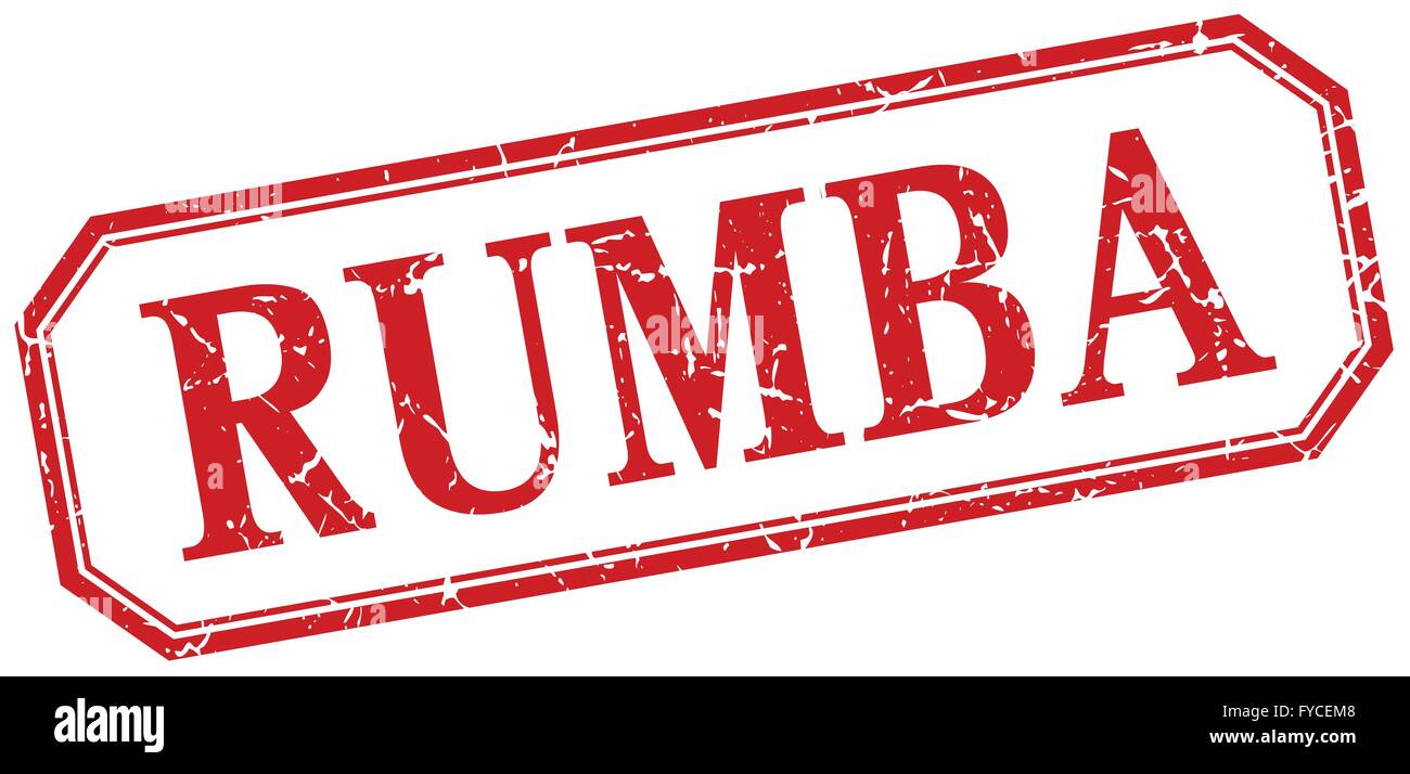rumba square red grunge vintage isolated label Stock Vector Image & Art ...