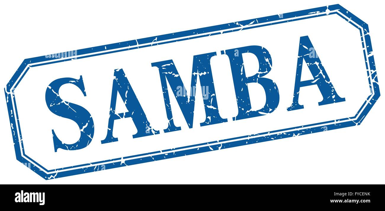 samba square blue grunge vintage isolated label Stock Vector Image ...