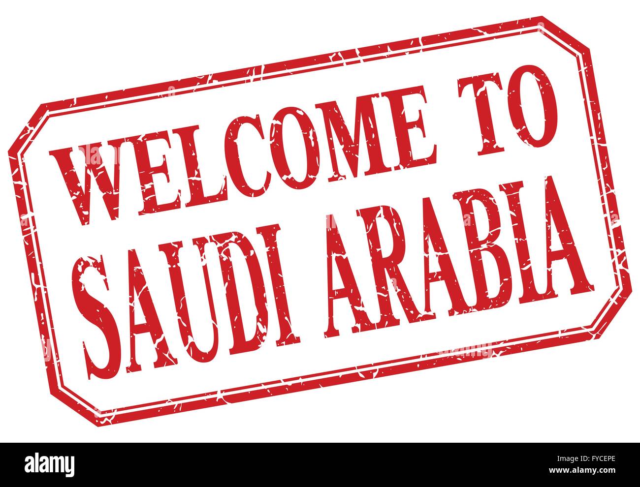 Saudi Arabia - welcome red vintage isolated label Stock Vector Image ...
