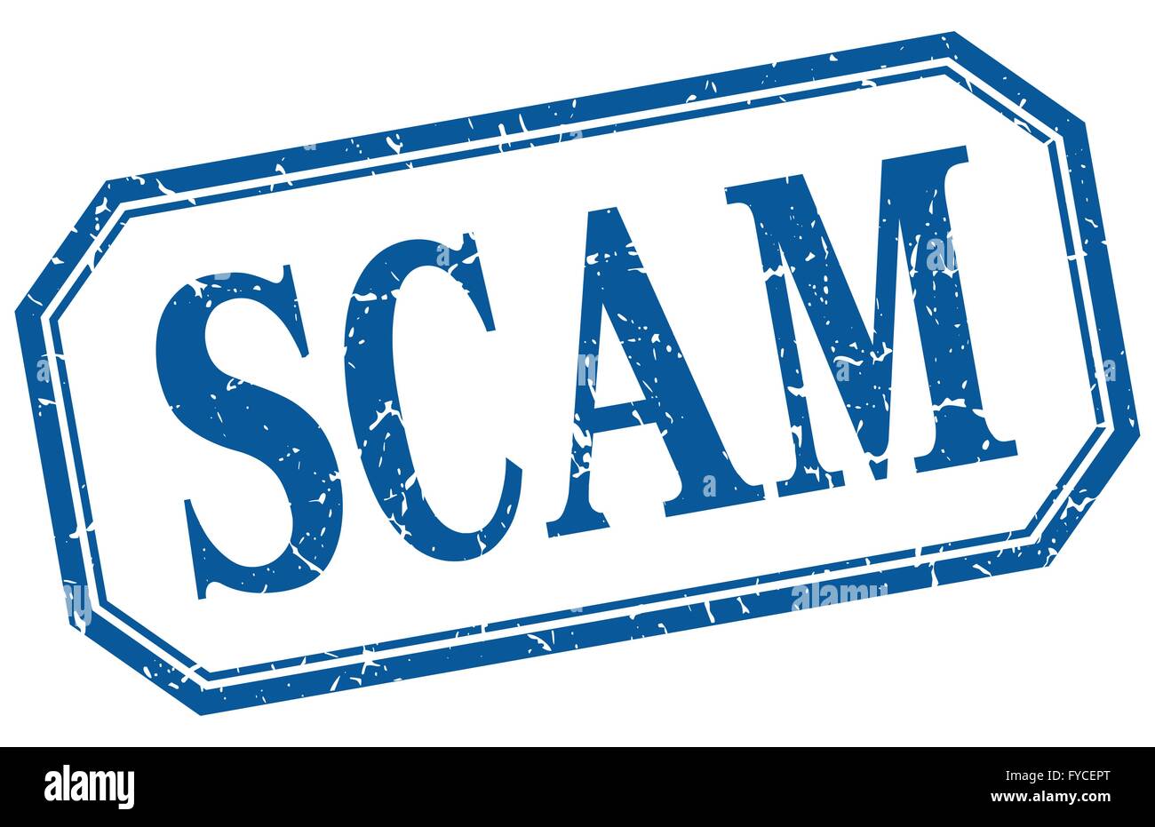 scam square blue grunge vintage isolated label Stock Vector Image & Art ...