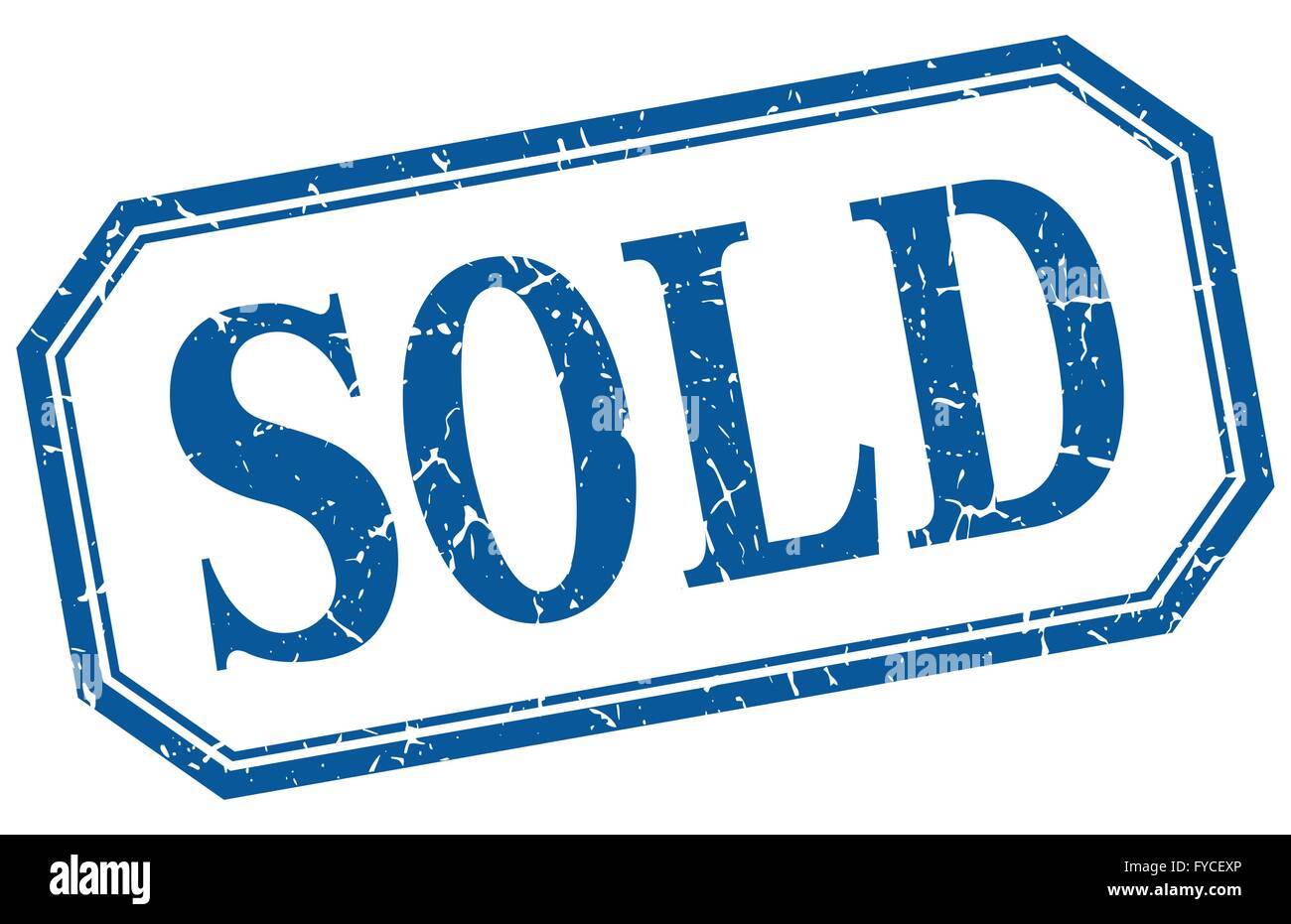 sold square blue grunge vintage isolated label Stock Vector Image & Art ...