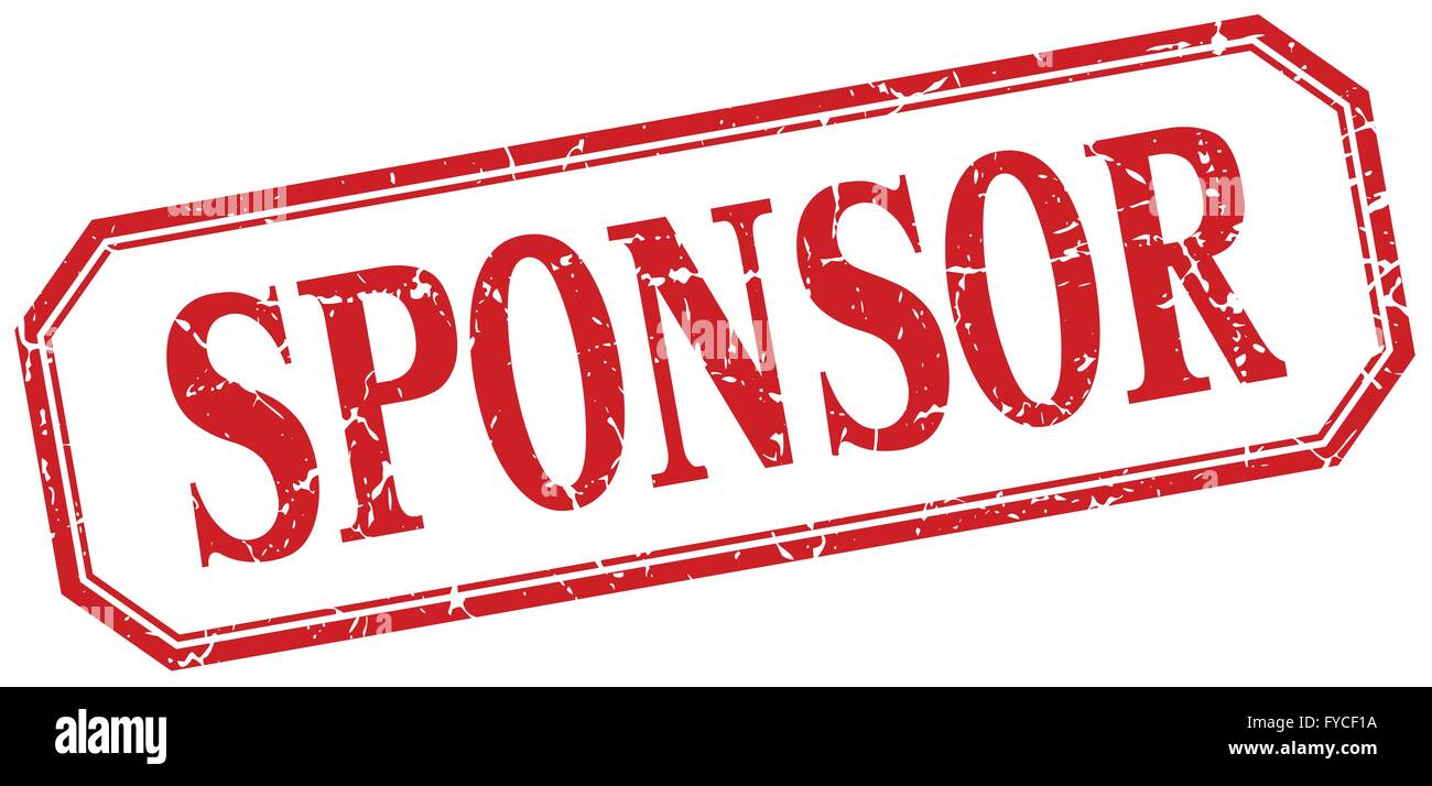 sponsor square red grunge vintage isolated label Stock Vector Image ...