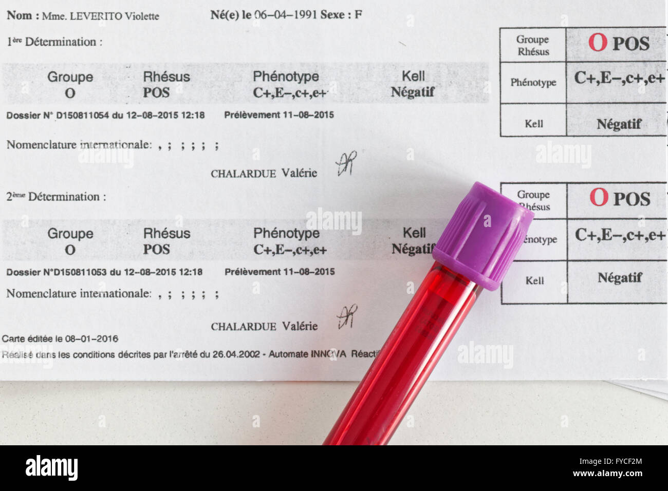 Blood group card hi-res stock photography and images - Alamy