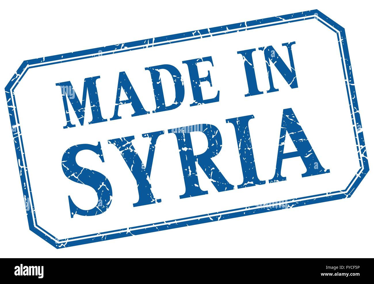 Syria - made in blue vintage isolated label Stock Vector Image & Art ...