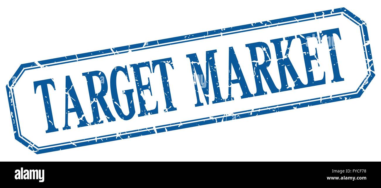 target market square blue grunge vintage isolated label Stock Vector ...
